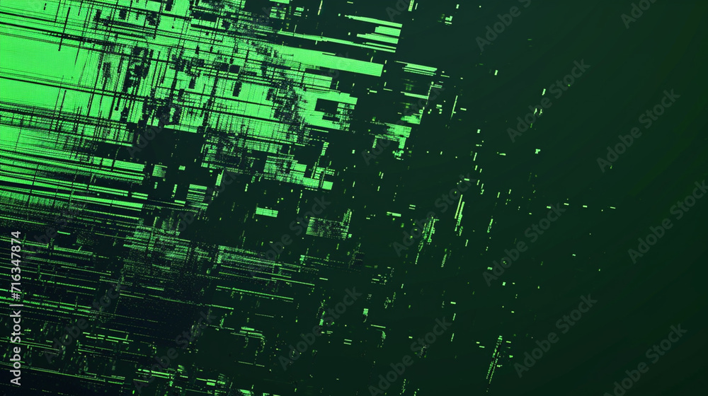 Glitch Effect. Digital Pixel Noise Glitch Effect On A Green Screen. The ...