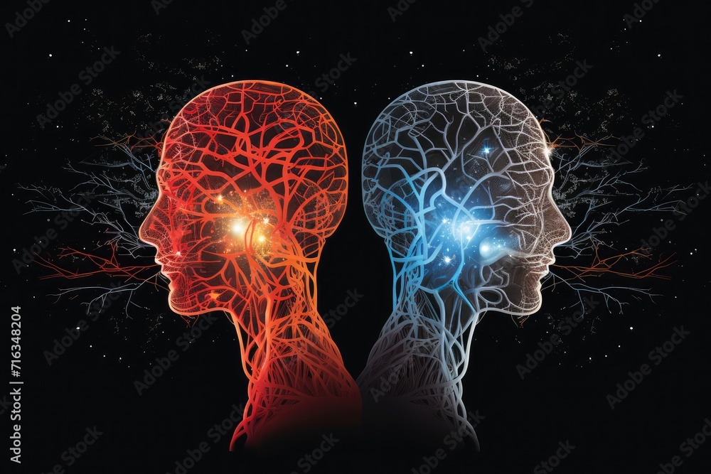 3d illustration of brain render, Neurotransmitters in the CNS and PNS ...