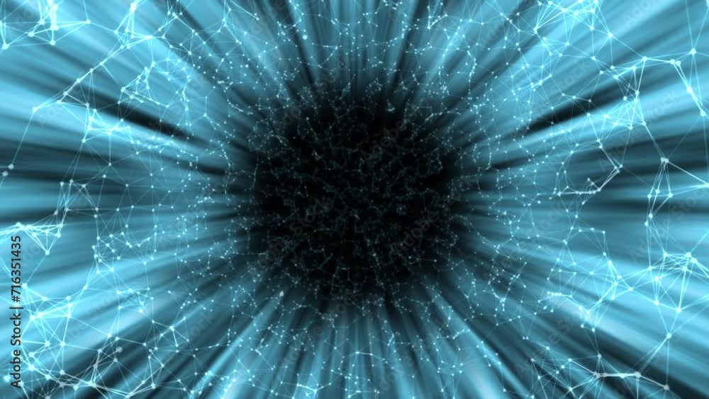 A flight through an optical tunnel. Abstract motion graphics. Warp ...