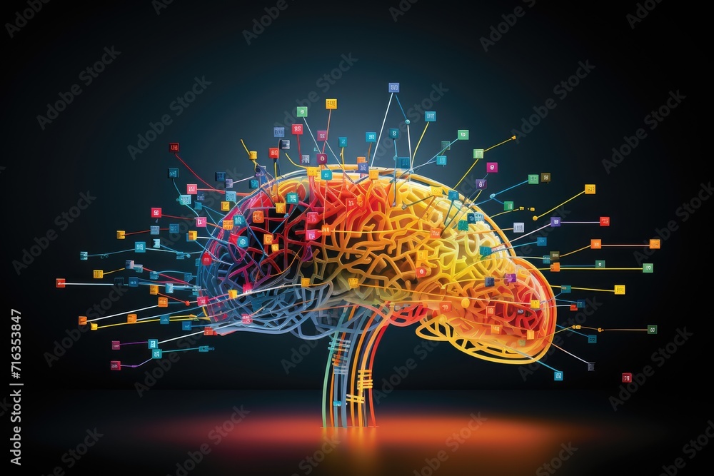 energy of fractal realms, colorful brain activity, neuron network ... energy of fractal realms, colorful brain activity, neuron network ...