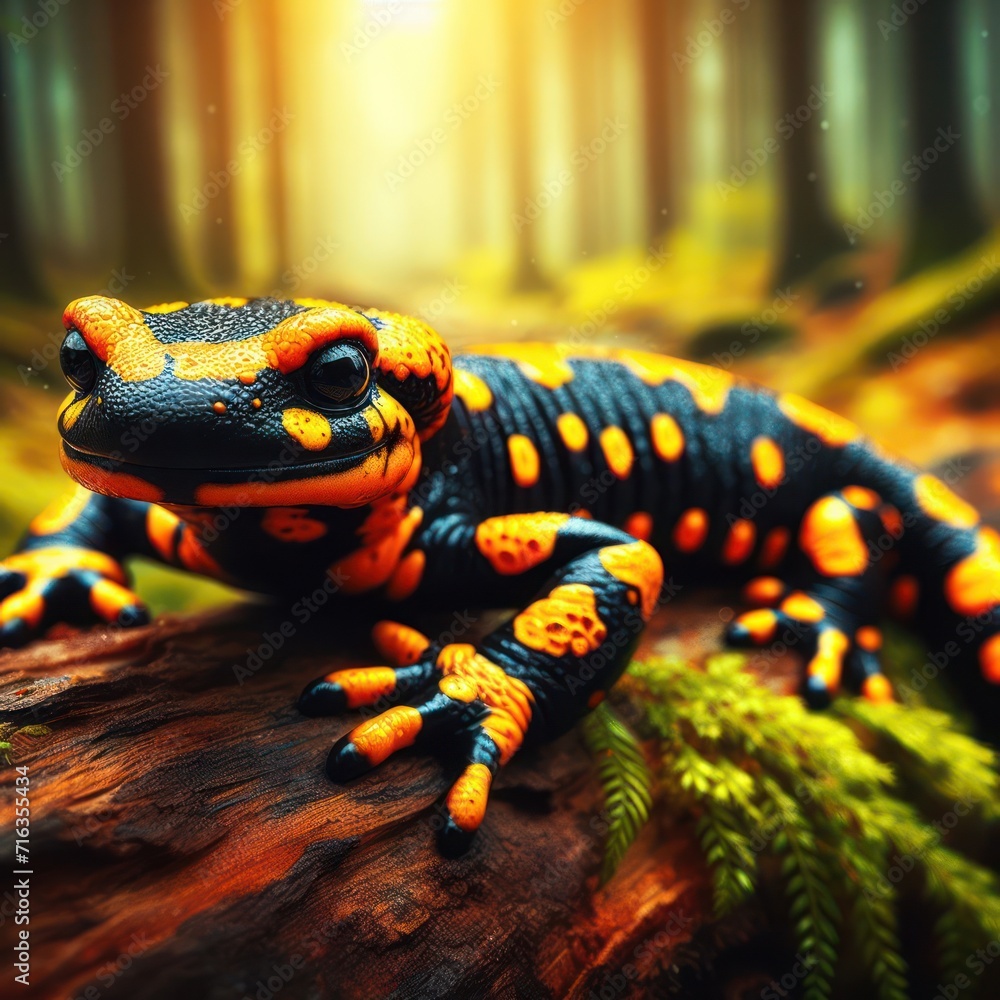 Fire salamander, Salamandra salamandra, Reptile, Beautiful amphibian ...
