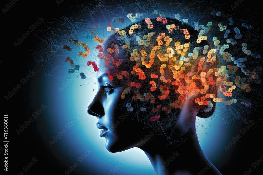 Brain puzzle, jigsaw, mind game receptor plasticity. Brainwave ballet ...