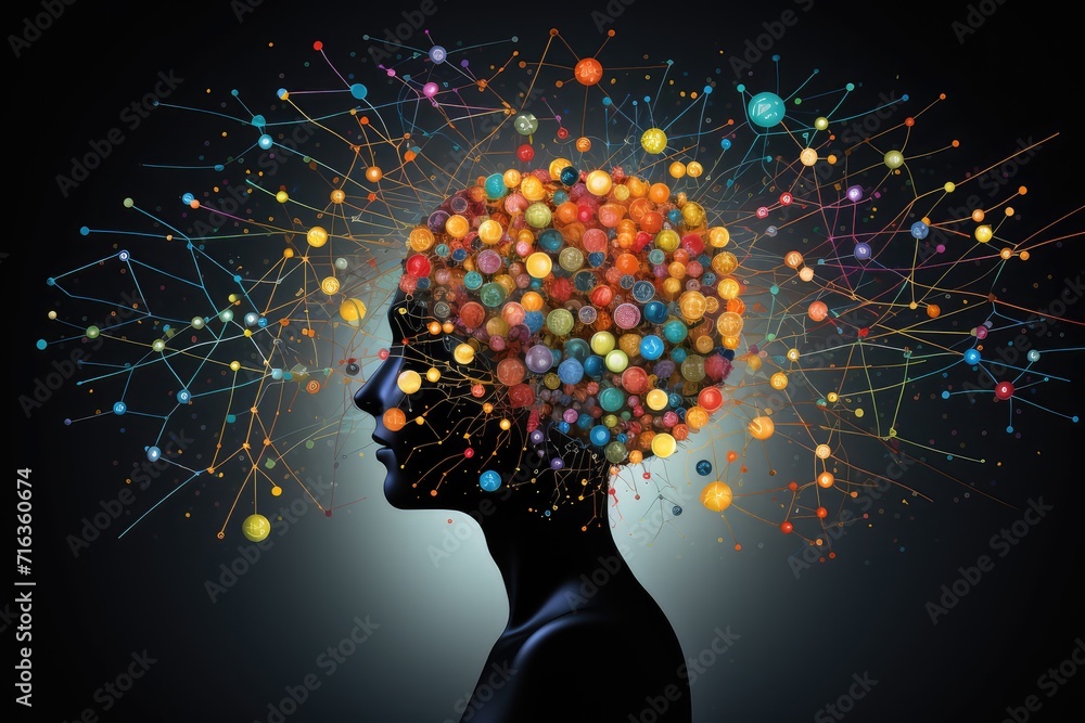 Brain puzzle, jigsaw, mind game receptor plasticity. Brainwave ballet ...