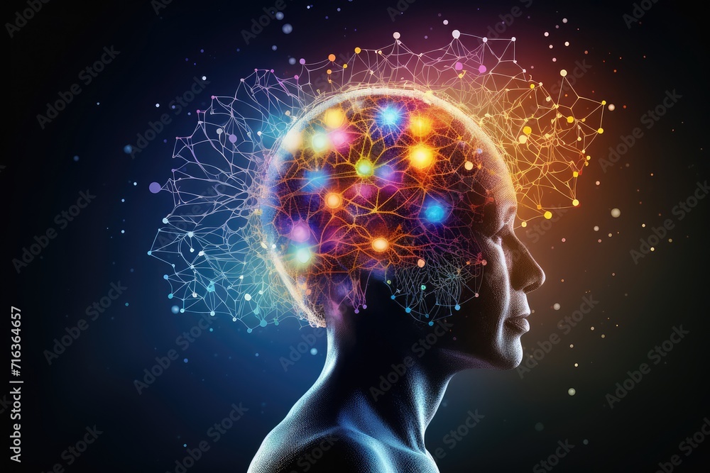 Colorful Brain Explosion Creativity And Neural Connections Receptor Specificity Insight Aging