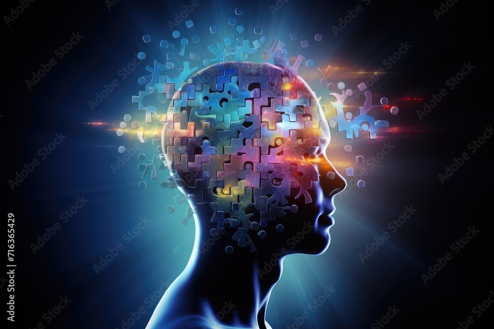 Colorful brain explosion creativity and neural connections. Receptor ...