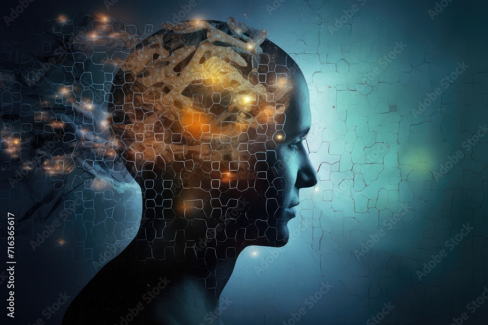 Colorful brain explosion creativity and neural connections. Receptor ...