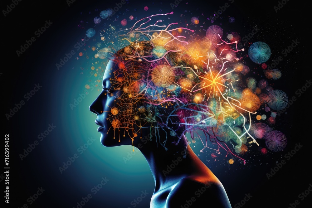 Creative colorful Brain Puzzle cerebral journey - vibrant jigsaw of ...