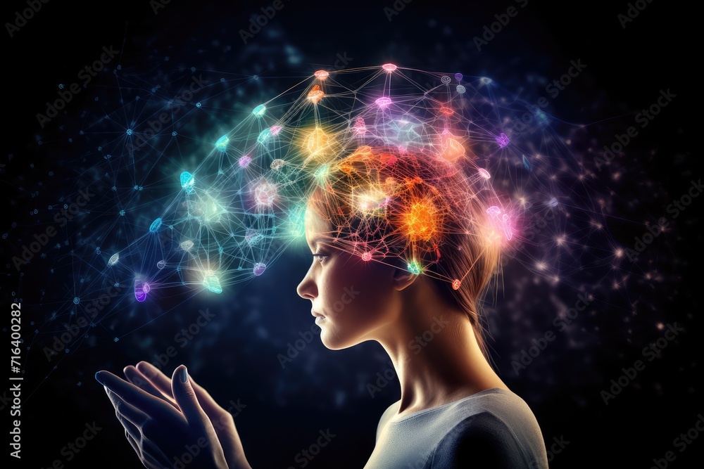 Creative colorful Brain Puzzle cerebral journey - vibrant jigsaw of ...