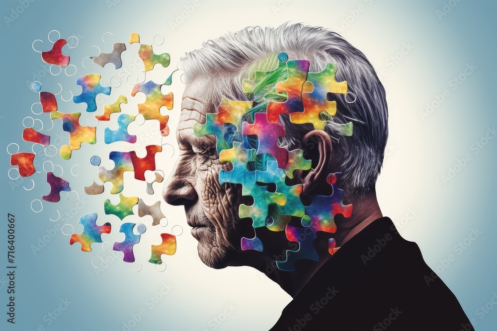 Creative colorful Brain Puzzle cerebral journey - vibrant jigsaw of ...