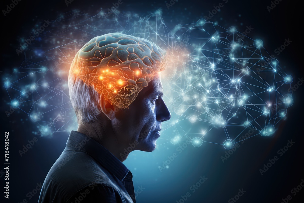 Brain nexus nervous system, epitomizes mindful resilience. Cognitive cerebral cortex, myelin ...