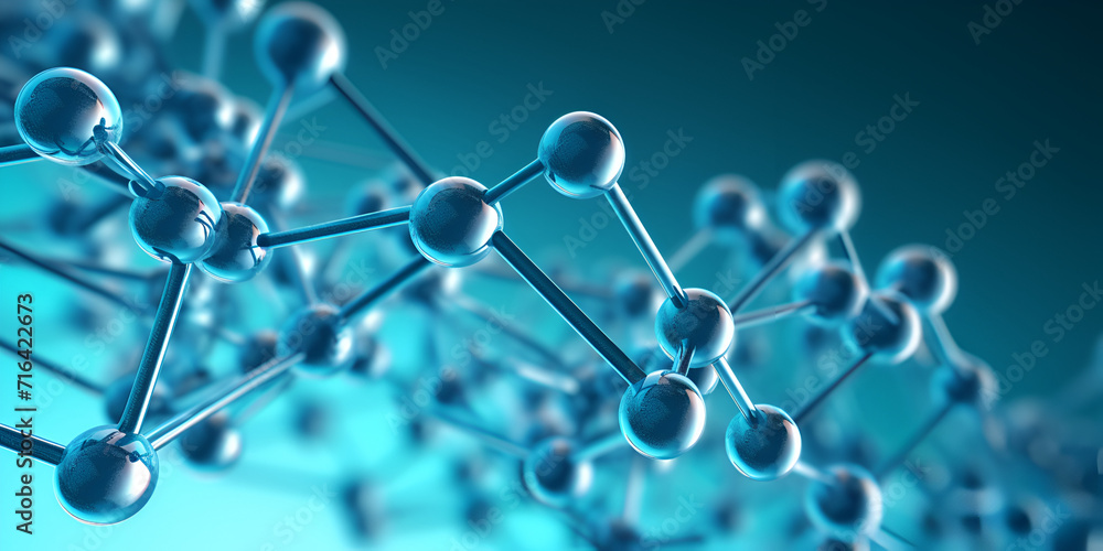 Molecule or atom,A blue and white image of a molecular structure ...