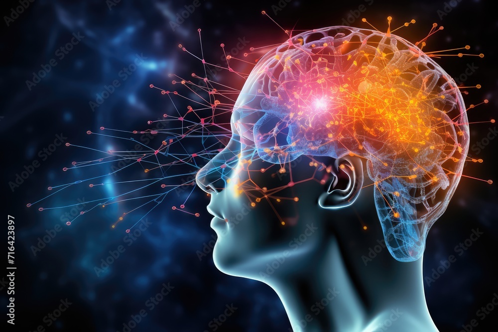 Cognitive decline, disorder, aging brain mosaic of thoughts forgetting ...