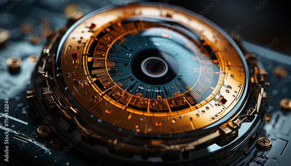 Digital Surveillance: Extreme Close-Up of Robotic or Bionic Eye with ...