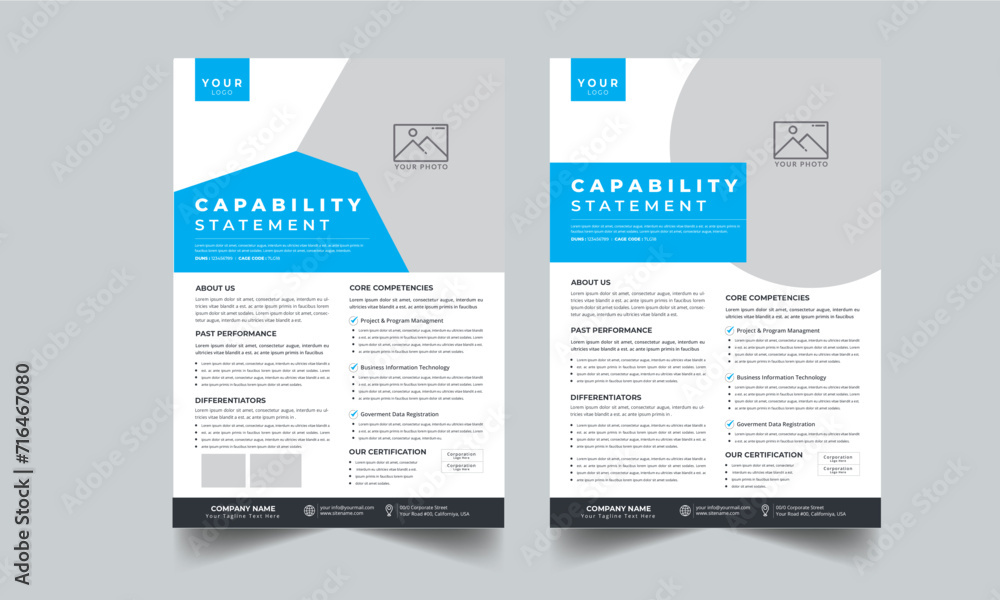 Poster Capability Statement design with 2 style layout template – Wall ...