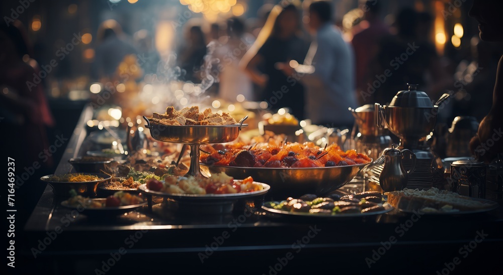 Bountiful Buffet Table Overflowing With an Array of Delicious Food ...