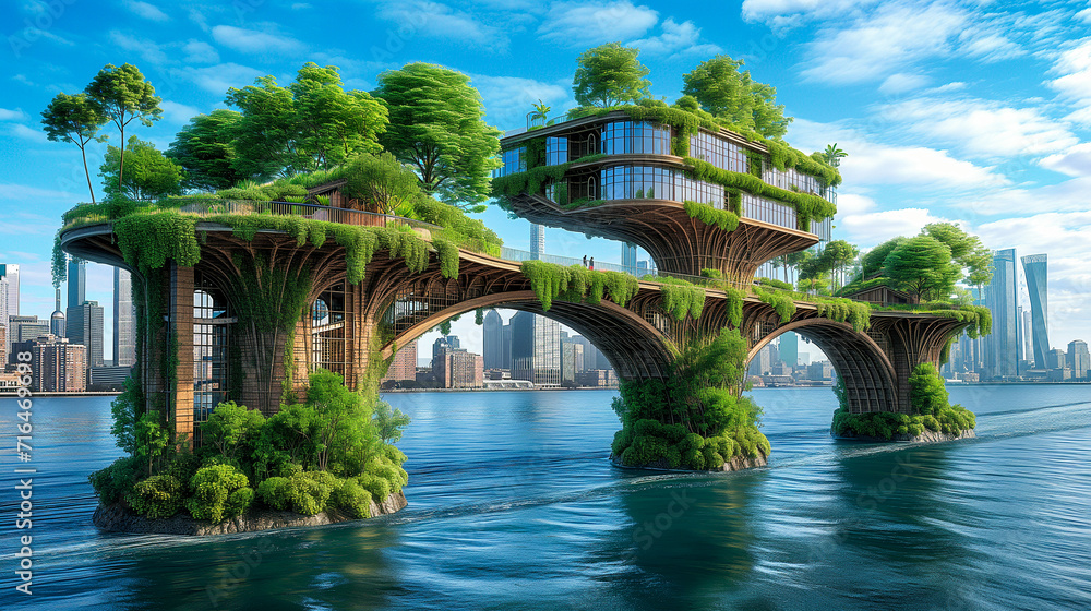 Sustainable Futuristic City Architecture. Innovative Green Design ...