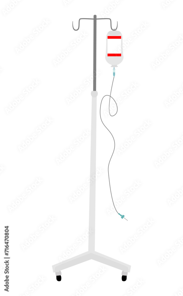 IV, Intravenous Bags On Pole As Medical illustration vector design ...