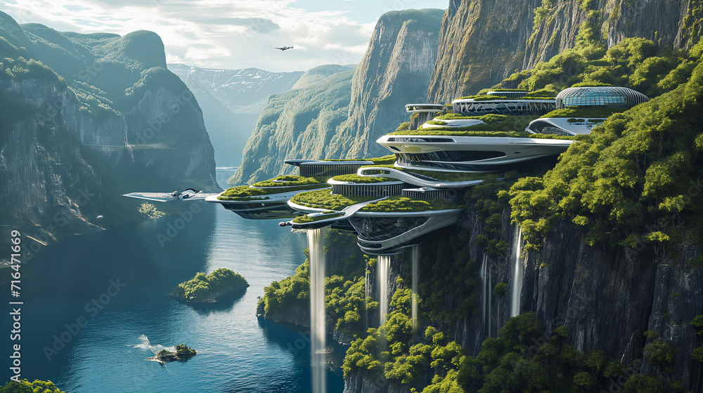 Sustainable Futuristic City Architecture. Innovative Green Design ...