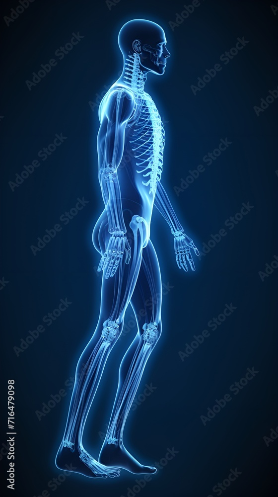 Blue Theme of Lateral View Fat Man Full Body Shot , blue theme, lateral ...