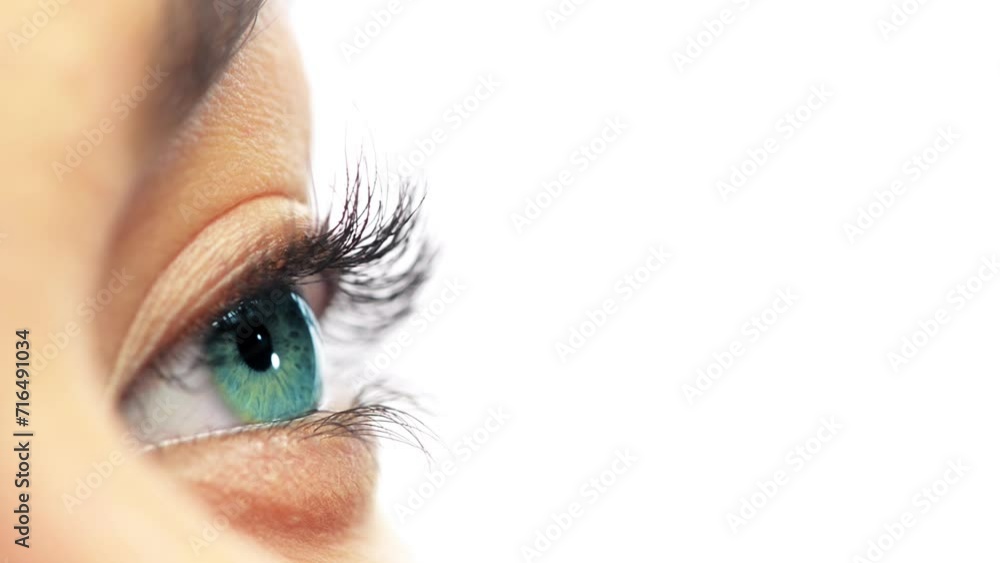 Vidéo Stock Lens, closeup and eye of person thinking, vision and ...