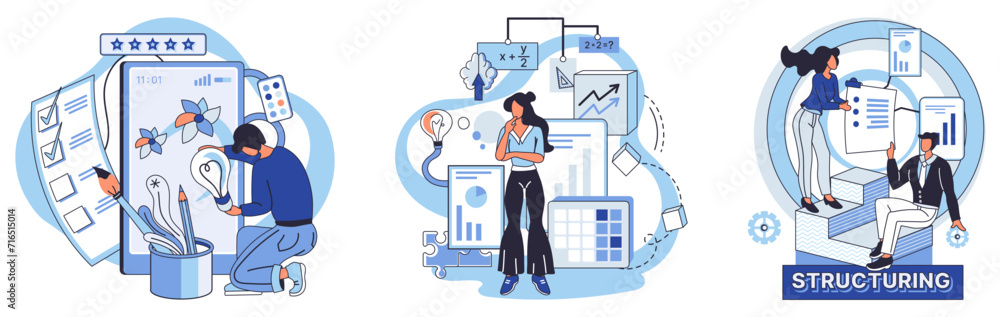 Process optimization vector illustration. The effectiveness strategy ...