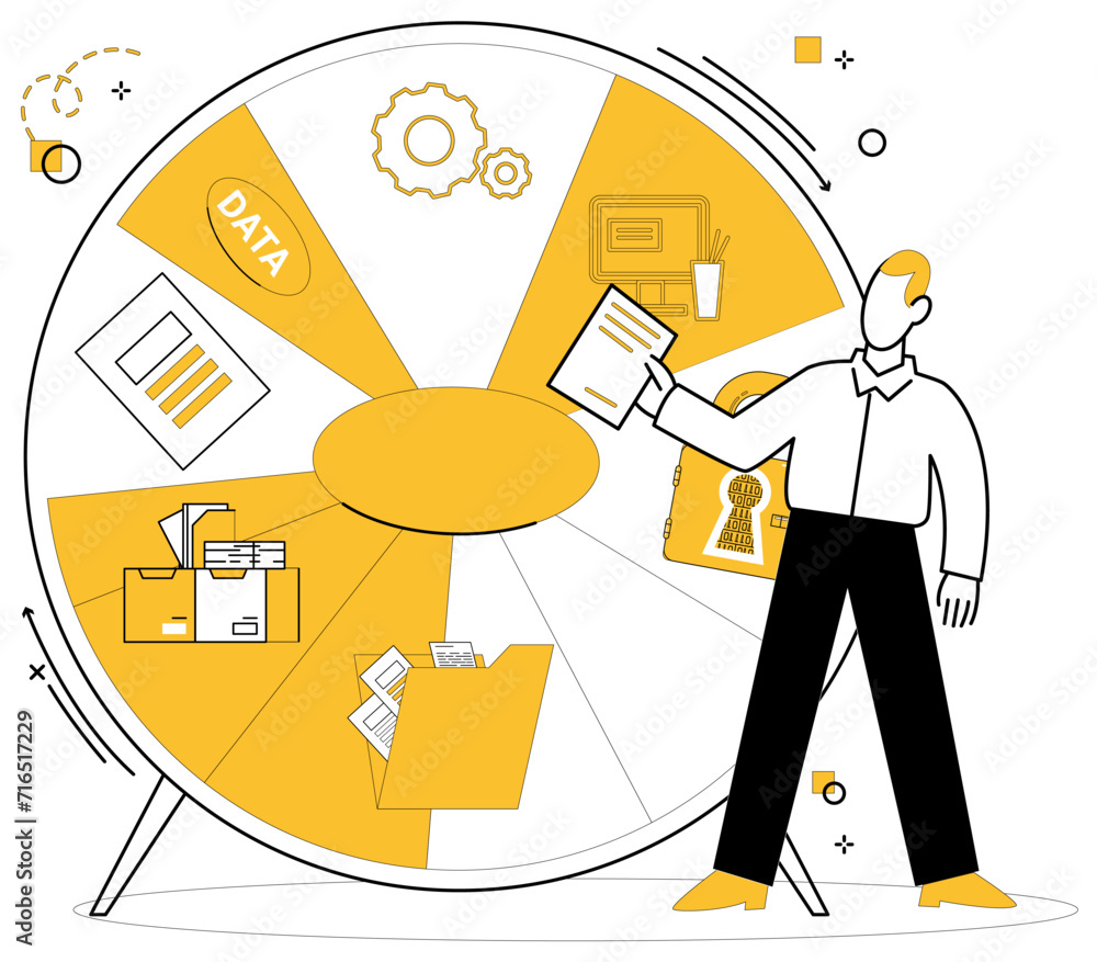 Data analytics vector illustration. Data analytics metaphorically acts ...