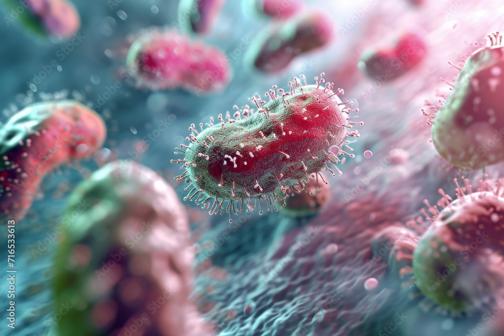 Microscopic Ai image of mycobacteria and bacterial organisms in biology ...