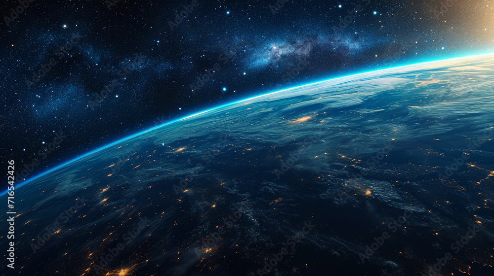 A stunning view of the Karman line showing Earth's atmosphere blending ...