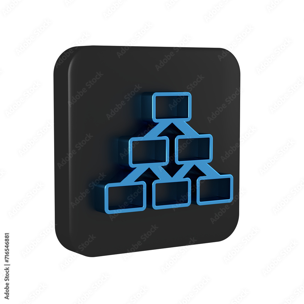 Blue Business hierarchy organogram chart infographics icon isolated on ...