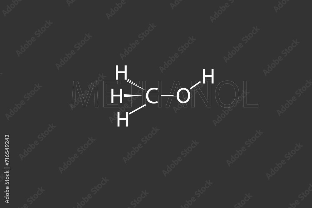 Methanol molecular skeletal chemical formula Stock Vector | Adobe Stock