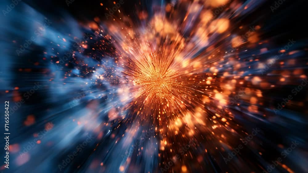 Realistic visual effects of light ray explosion from fiber optic with ...
