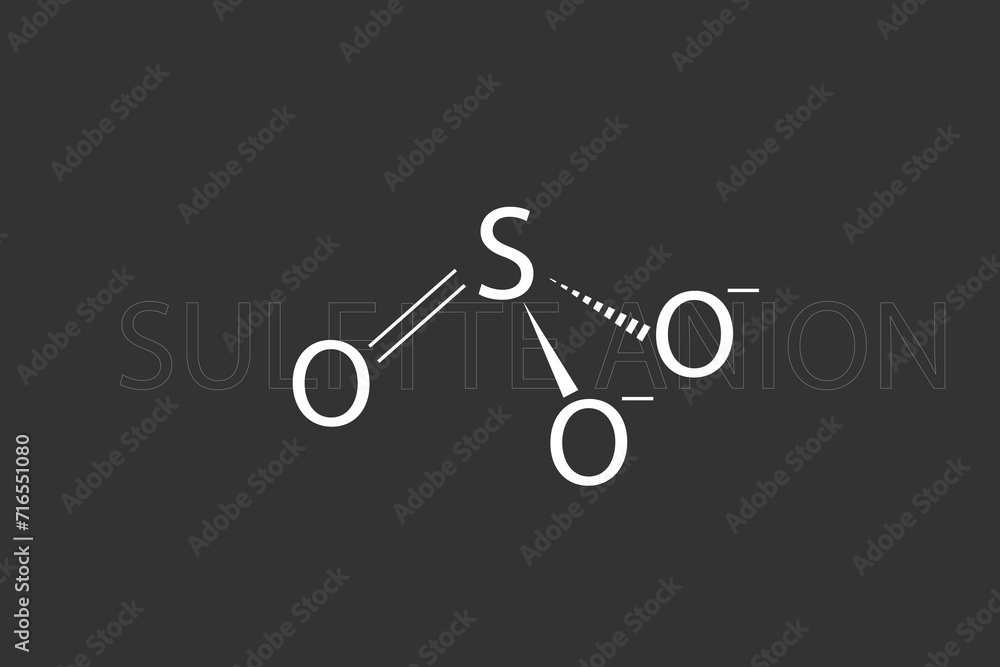 Sulfite anion molecular skeletal chemical formula Stock Vector | Adobe ...