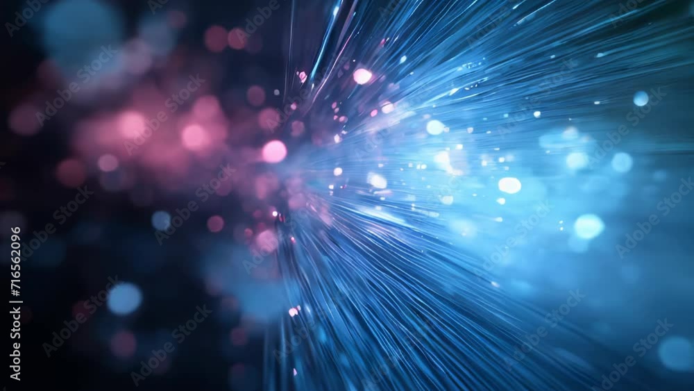 Vidéo Stock Realistic visual effects of light ray explosion from fiber ...