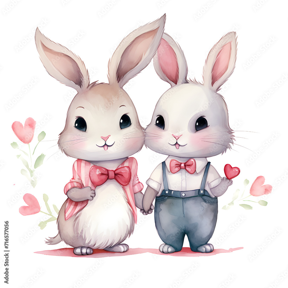 Valentine day watercolor element clipart isolated transparent ...