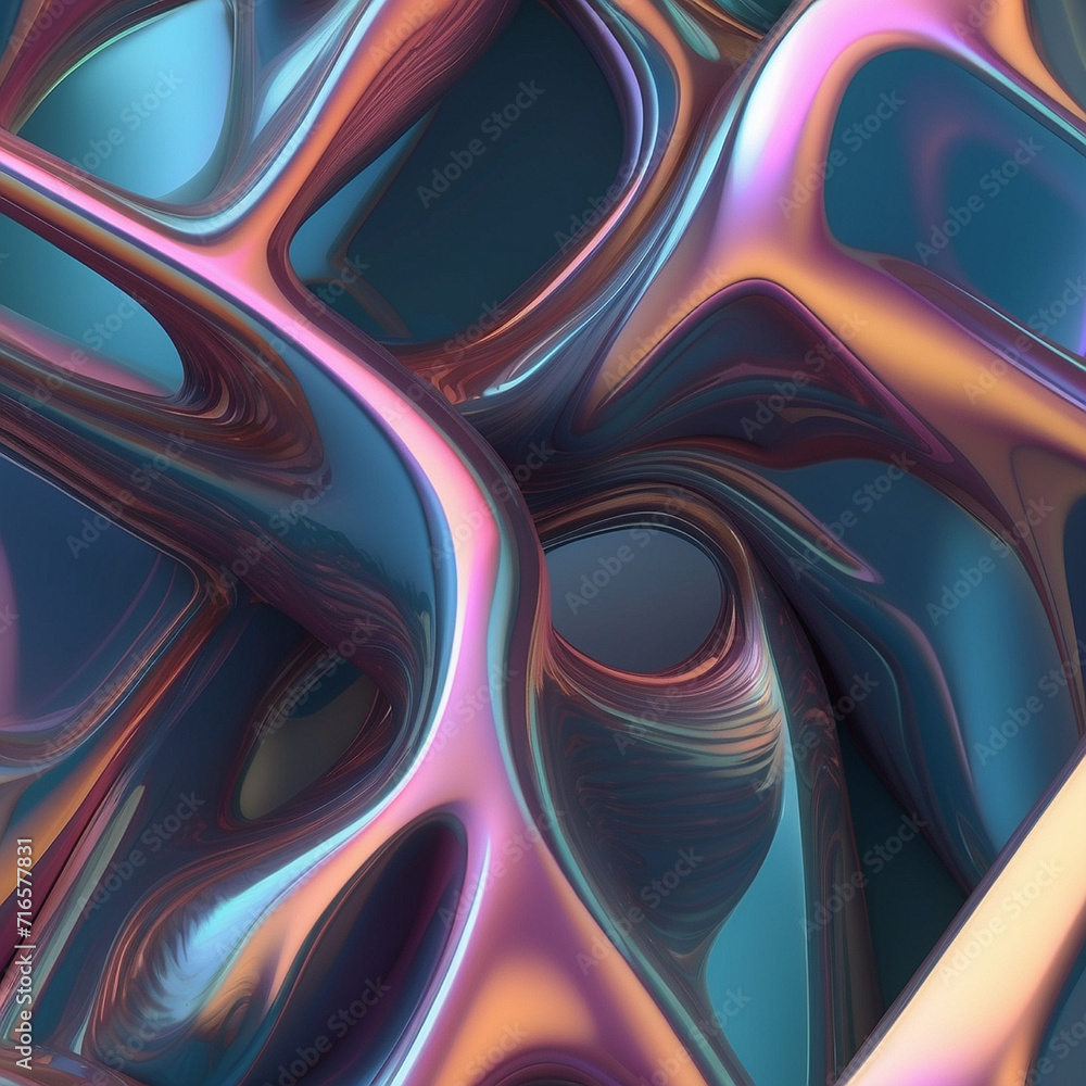 Design holographic abstract 3D shapes. Employ AI to create mesmerizing ...