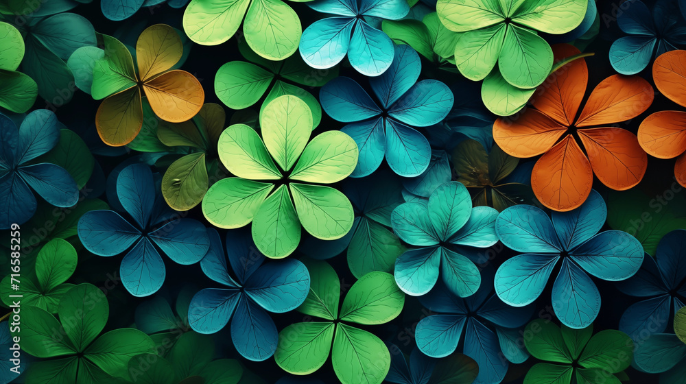 Colorful Four Leaf Clover wallpaper screenshot Stock Photo | Adobe Stock