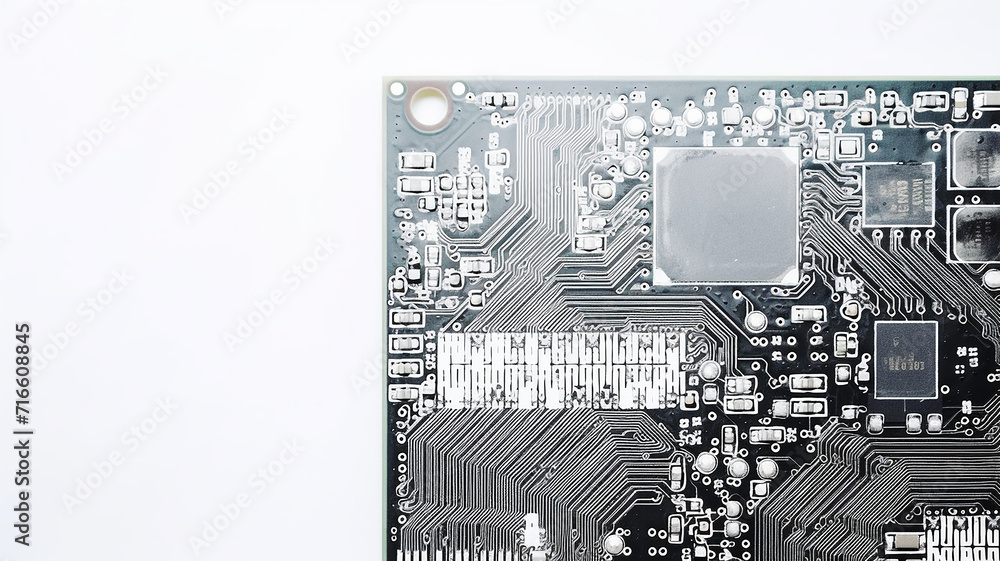 chip circuit board computer chip black and white style, fictional ...