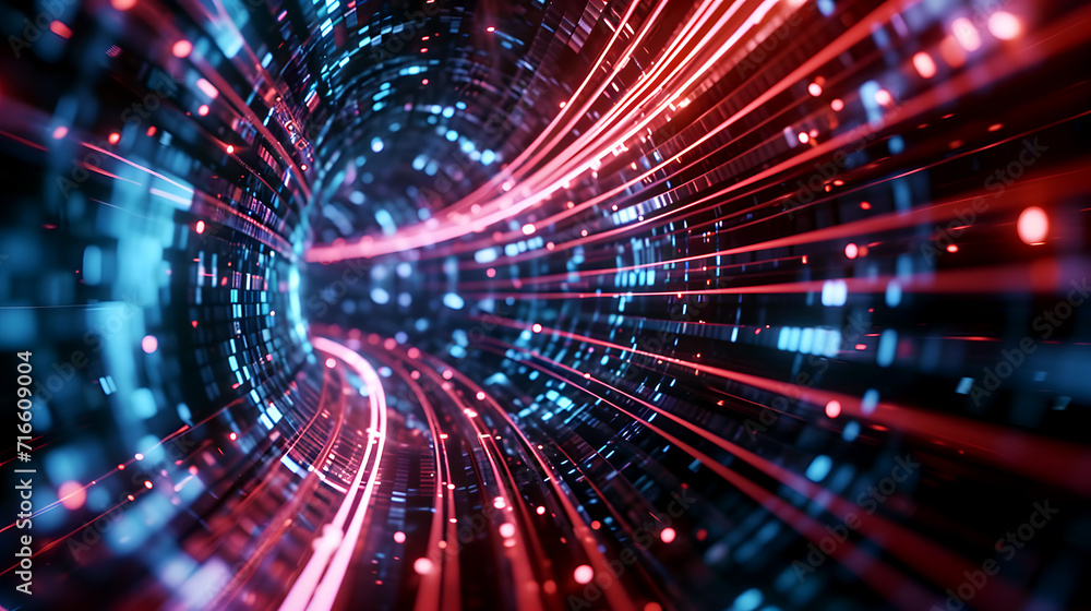 Abstract Background with Futuristic Concept. Illuminated Tunnel of ...