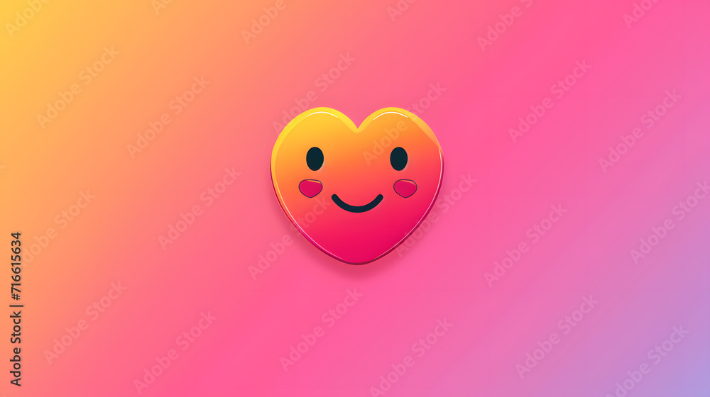 Smile happy laugh heart emoji emoticon with colorful vibrant abstract ...