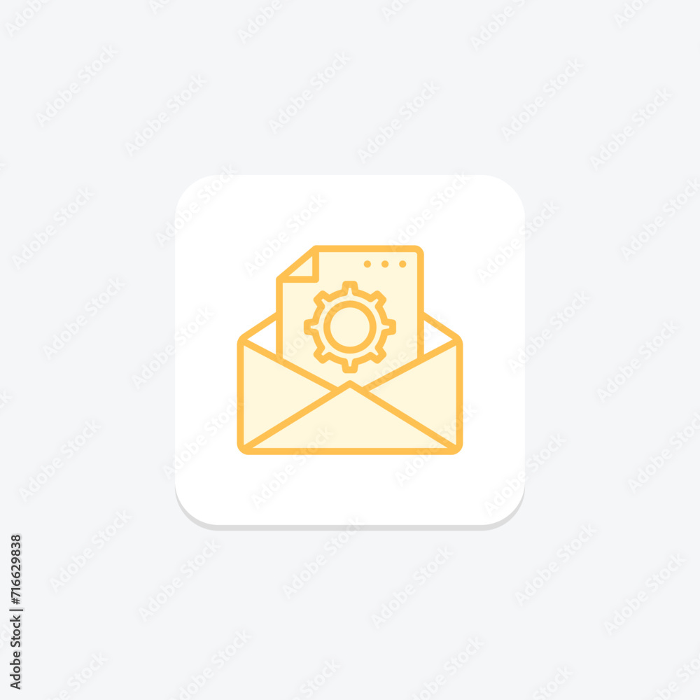 Email Settings Icon, Email icon, color outline icon , vector, pixel ...