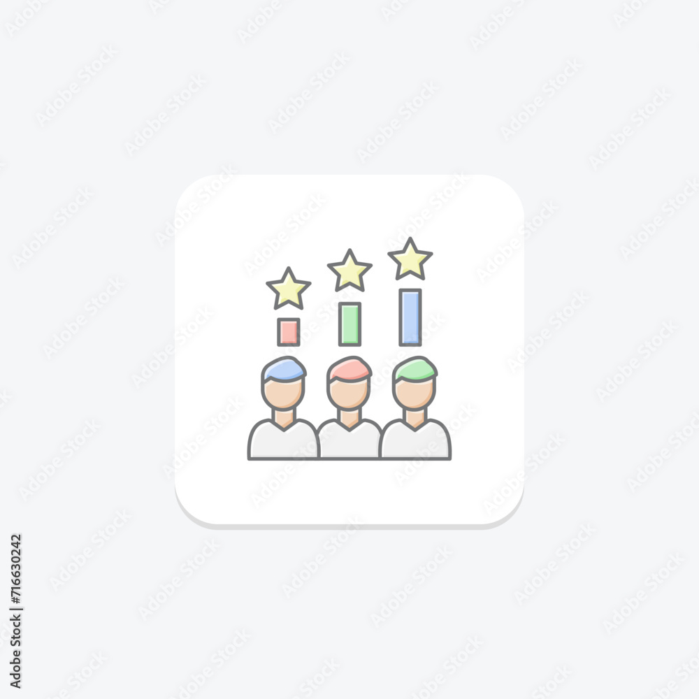 Group icon, tier icon, solid and filled outline colorful version ...