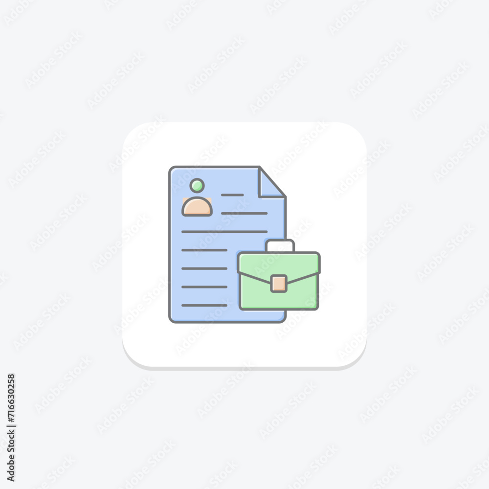 Employability icon, find job icon, apply for job icon, solid and filled ...