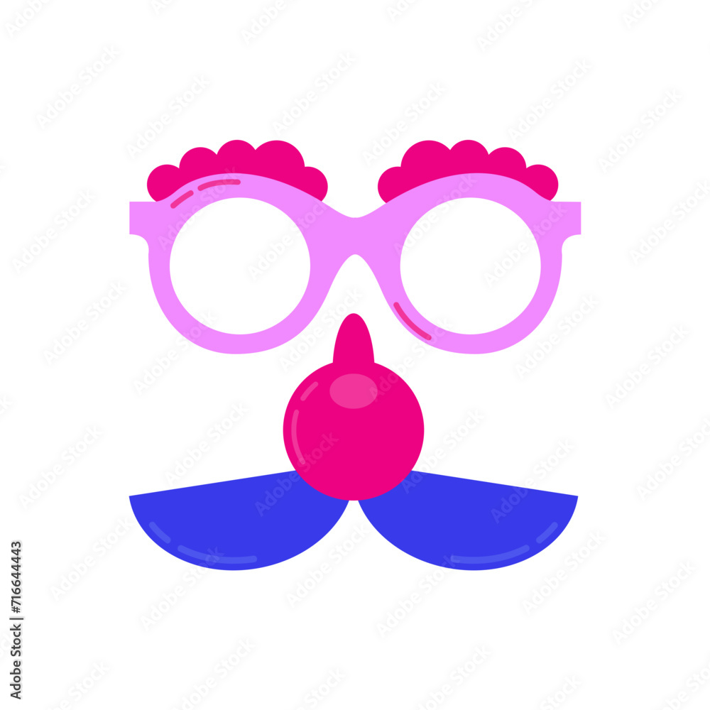 Quirky, funny and Groucho nose glasses. Carnival, Purim, festival ...