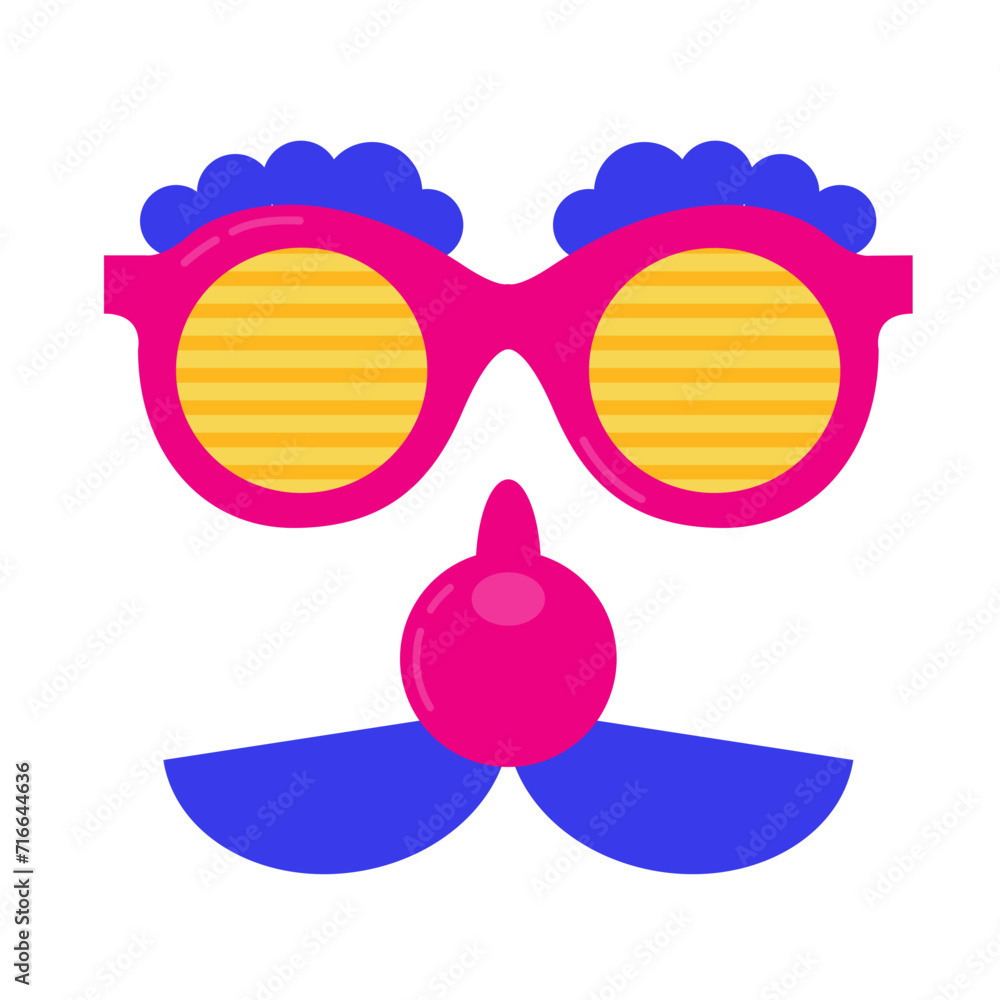 Quirky, funny and Groucho nose glasses. Carnival, Purim, festival ...