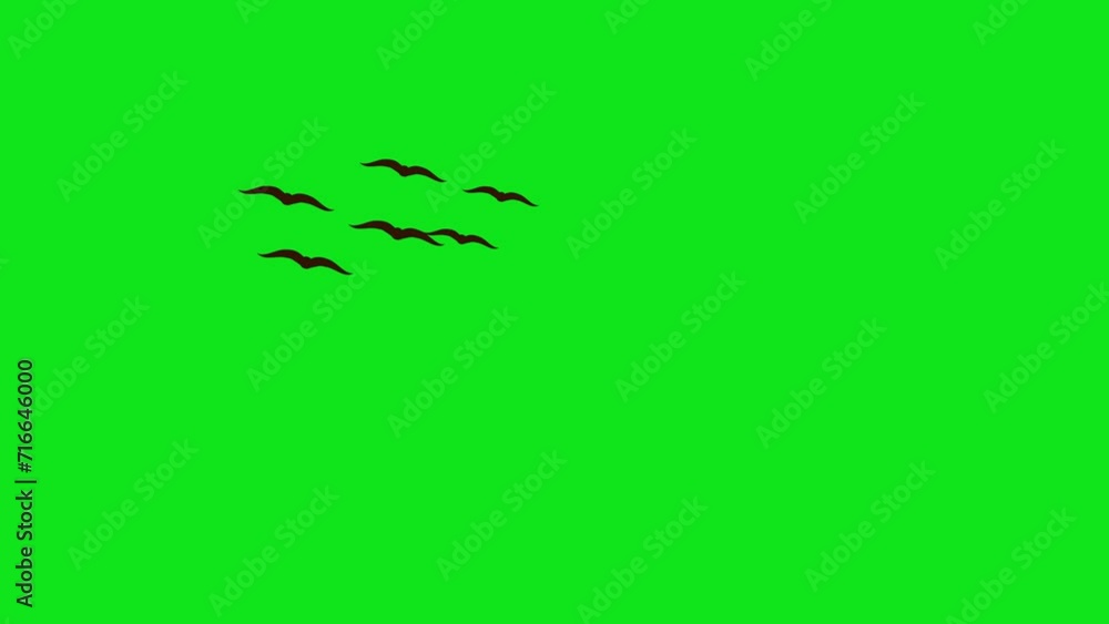 Vidéo Stock 2D animation of Flock of vultures flying from one side to ...