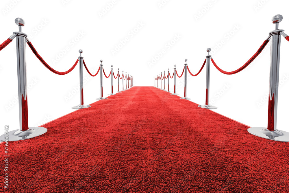 Red Carpet Hallway with red dividers and ropes for the Cinema and ...