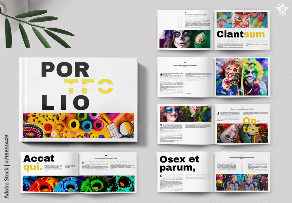 Portfolio Magazine Landscape Stock Template | Adobe Stock