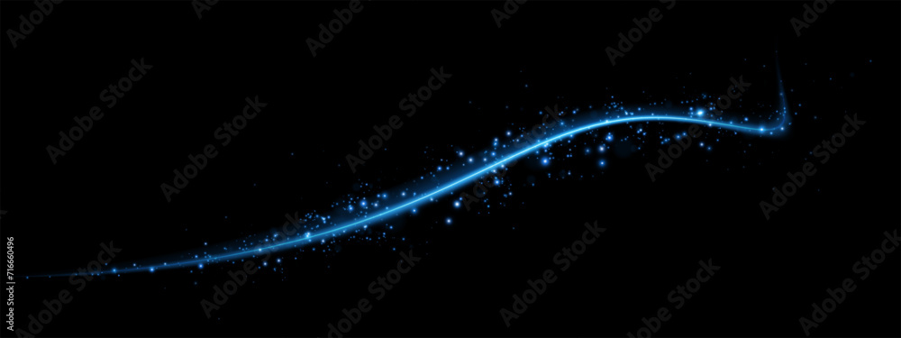 Abstract light lines of speed movement, blue colors. Light everyday ...