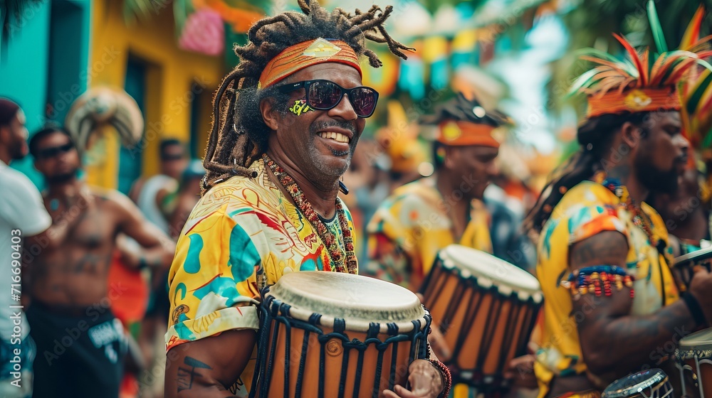 Group of Men With Dreadlocks Playing Drums, Rhythm, Unity, Afro ...