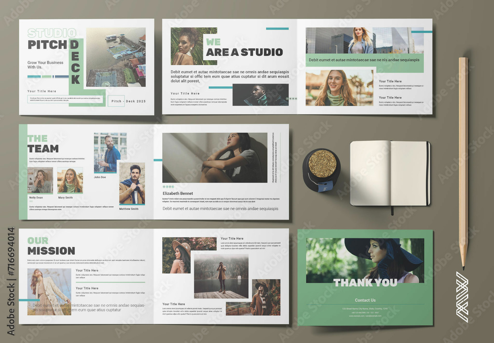 Pitch Deck Template Design Layout Template Landscape Stock Template ...